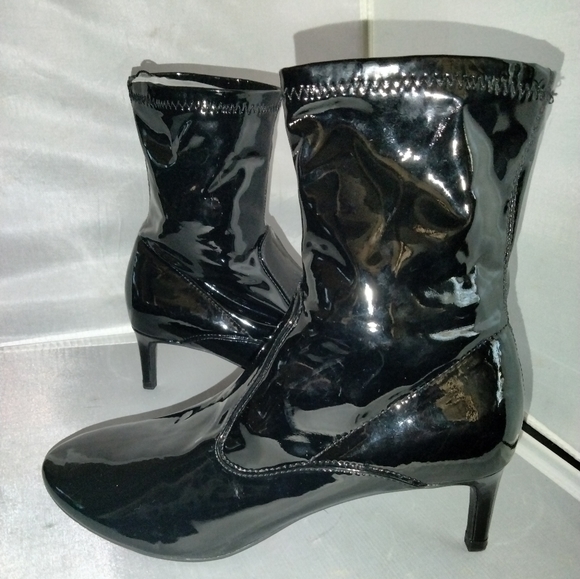 Zara | Shoes | New Womens Zara Basic Collection Black Patent Boots Sz 6 ...